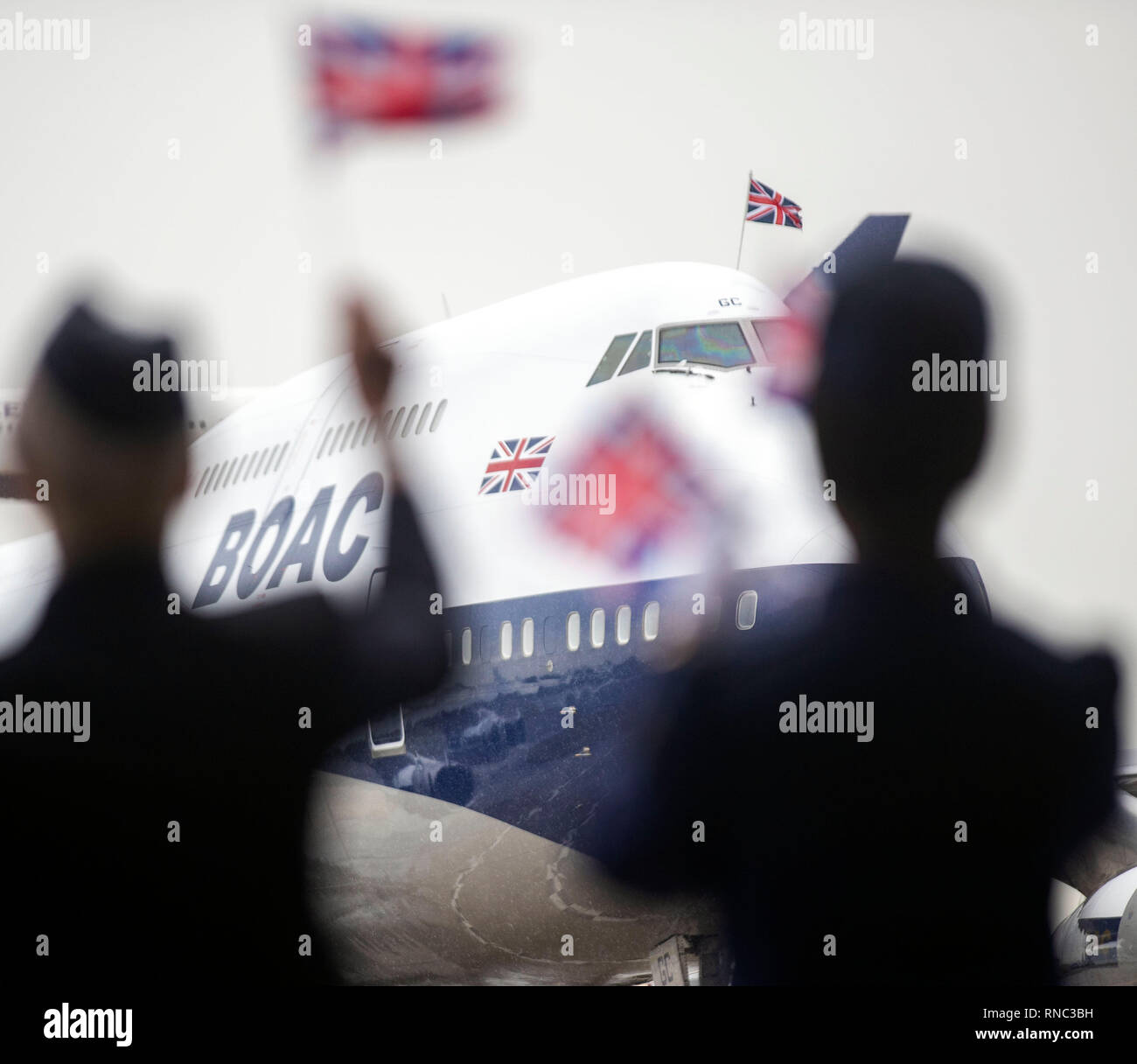 A Boeing 747 in British Overseas Airways Corporation (BOAC) livery, the ...