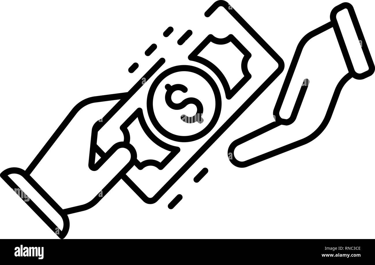 Hand money exchange icon, outline style Stock Vector Image & Art - Alamy