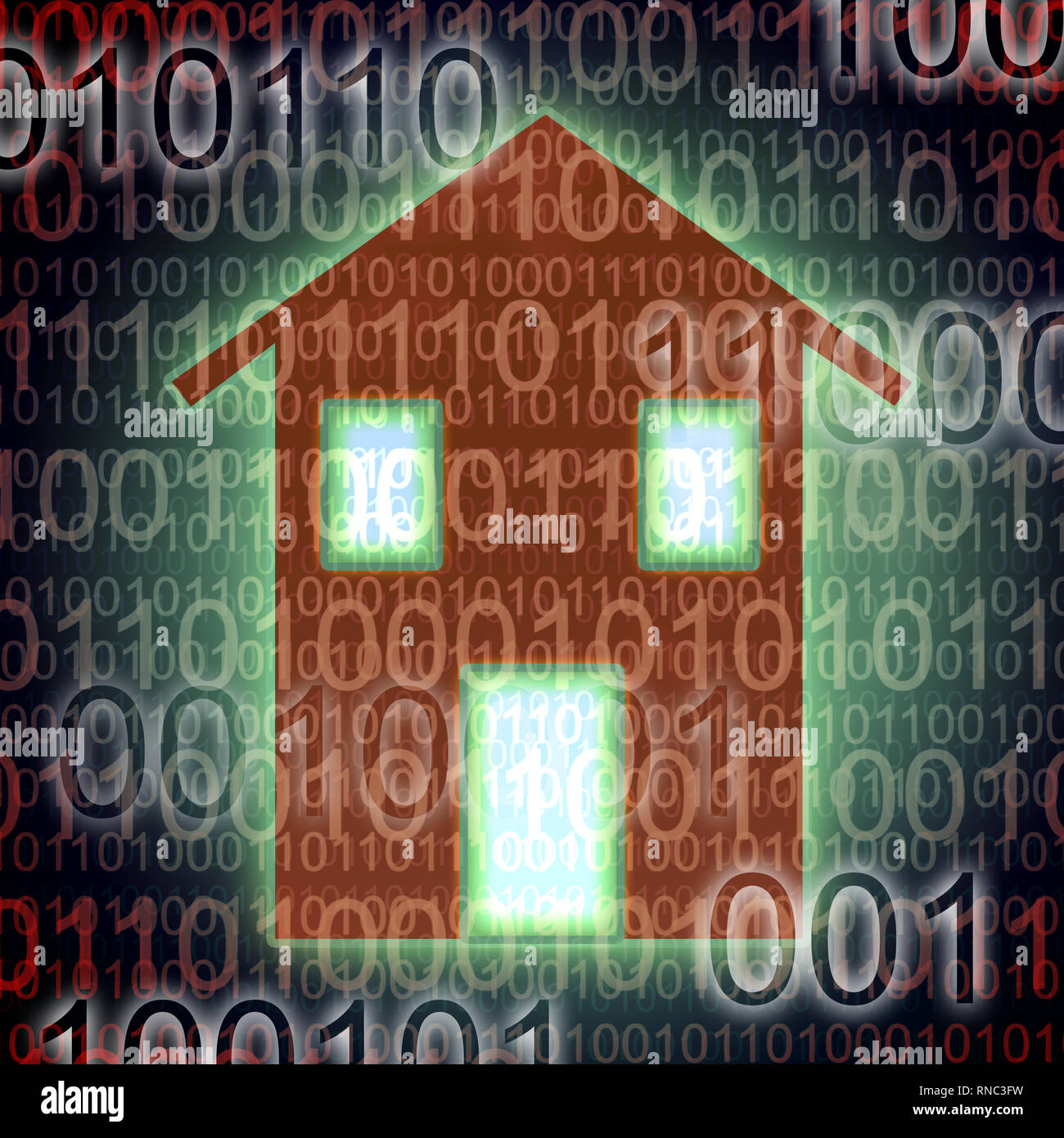 Digital house concept image - Automation of old buildings Stock Photo ...