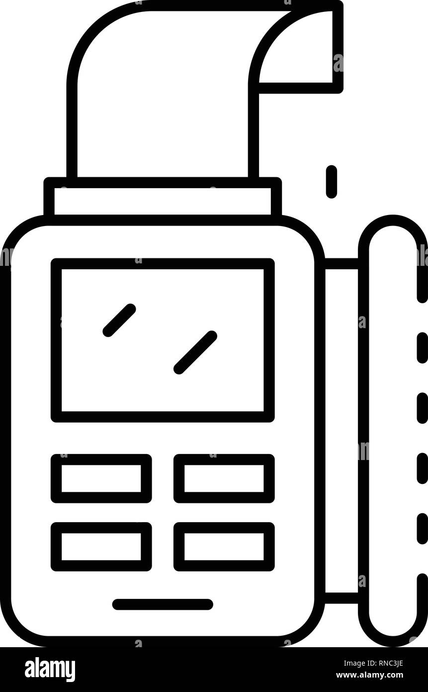 Bill paper pos terminal icon, outline style Stock Vector Image & Art ...