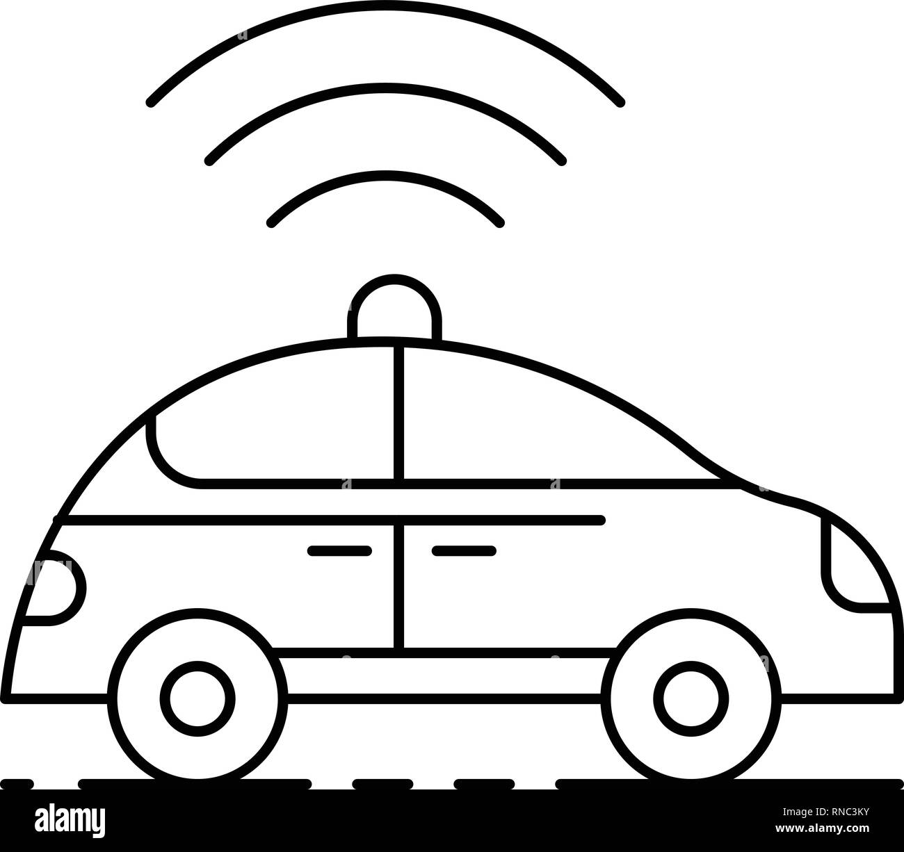 Self driving car icon, outline style Stock Vector Image & Art - Alamy