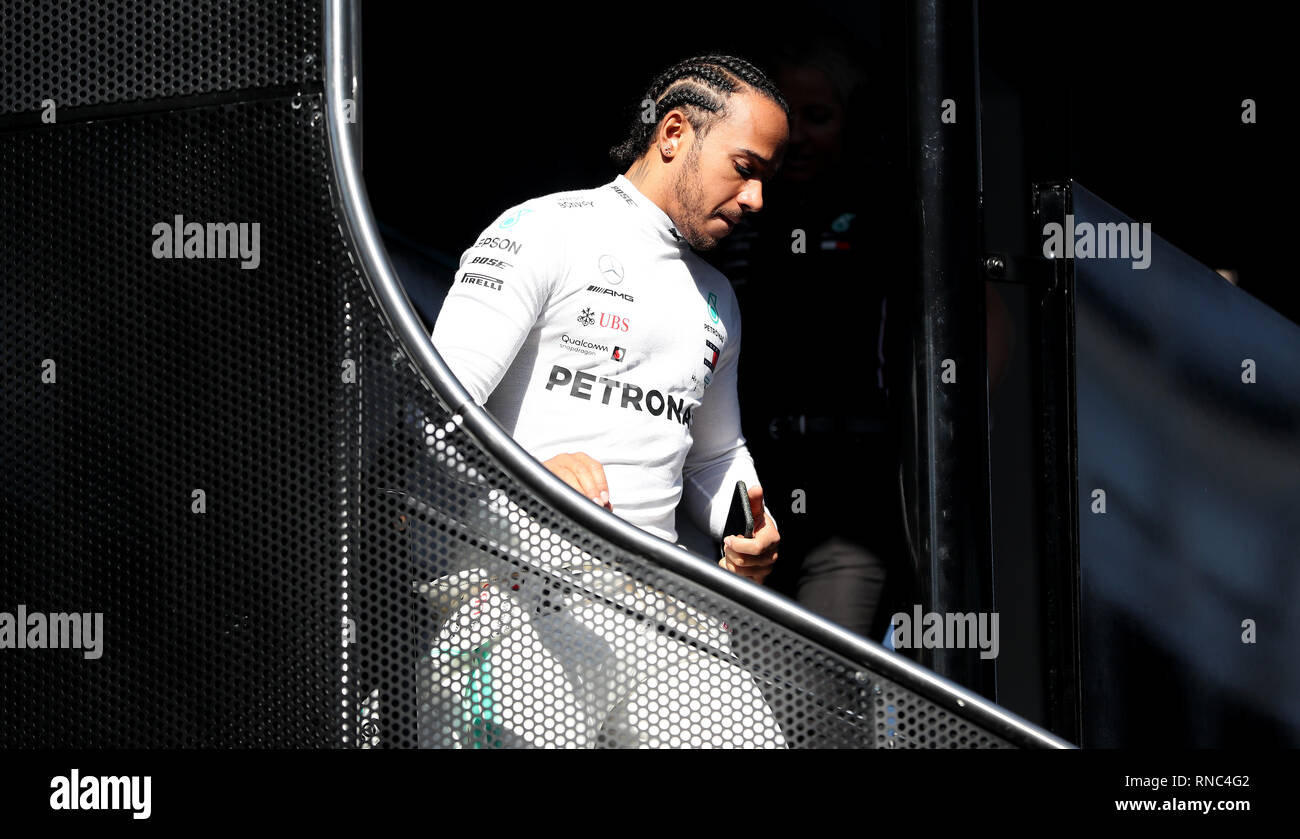 Mercedes Lewis Hamilton during day one of pre-season testing at the ...