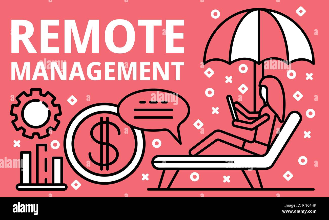 Remote management banner, outline style Stock Vector Image & Art - Alamy