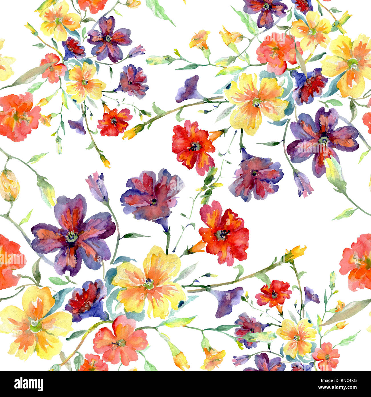 Bouquet red and yellow floral botanical flowers. Watercolor background ...