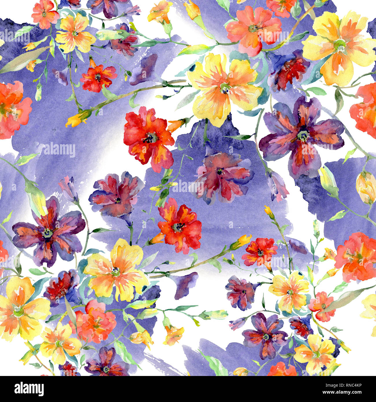 Bouquet red and yellow floral botanical flowers. Watercolor background ...