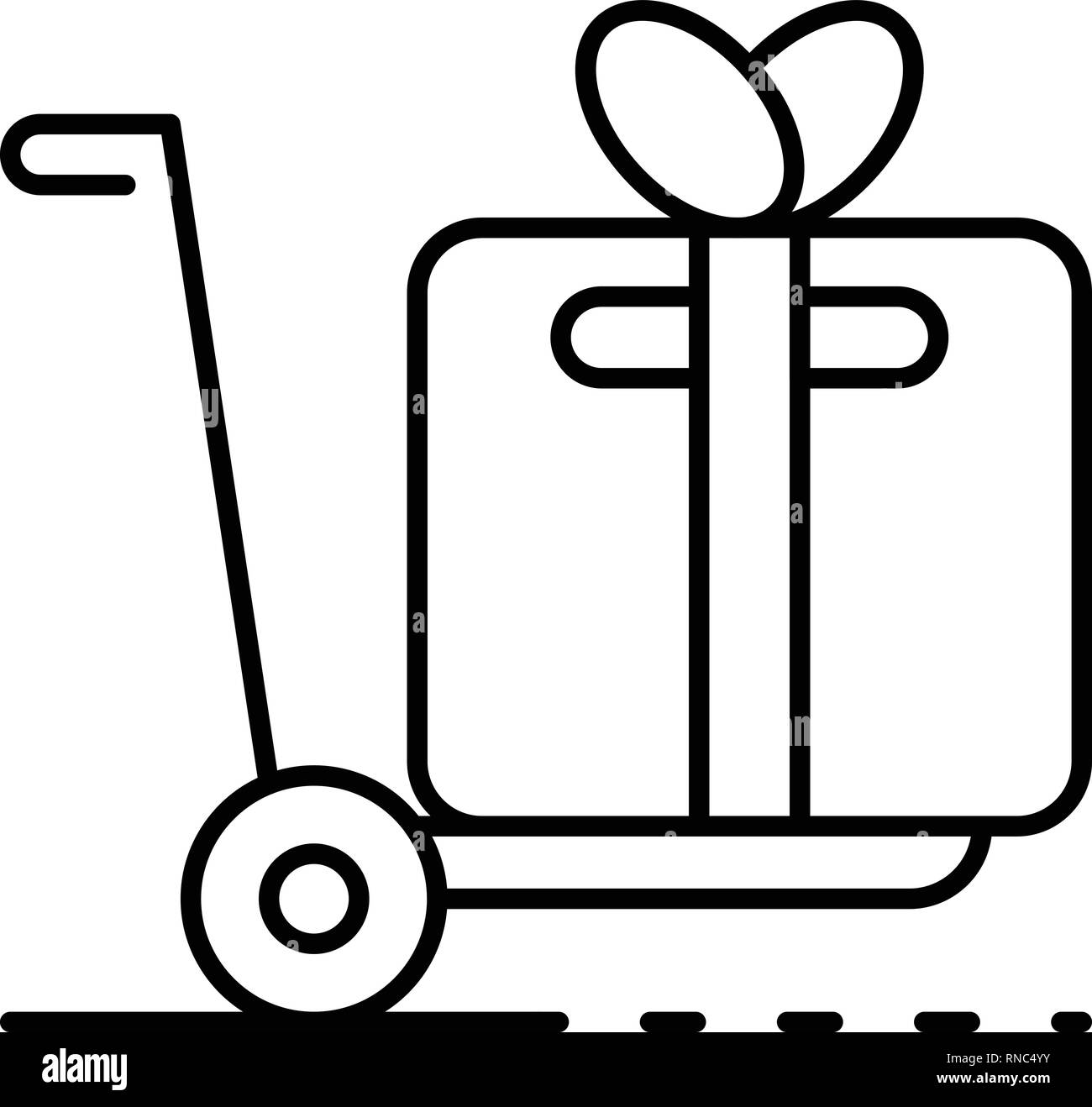 Delivery luggage icon outline Black and White Stock Photos & Images - Alamy