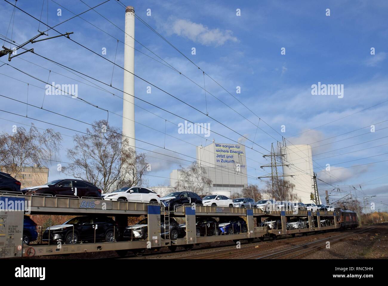 Power plant promoting coal as safe energy and freight train with new ...
