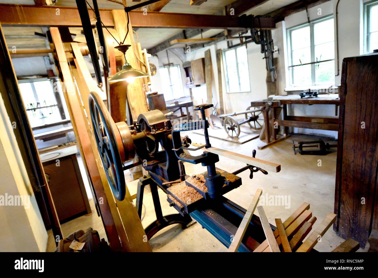 A workshop of a coachbuilder at the museum village in Cloppenburg ...