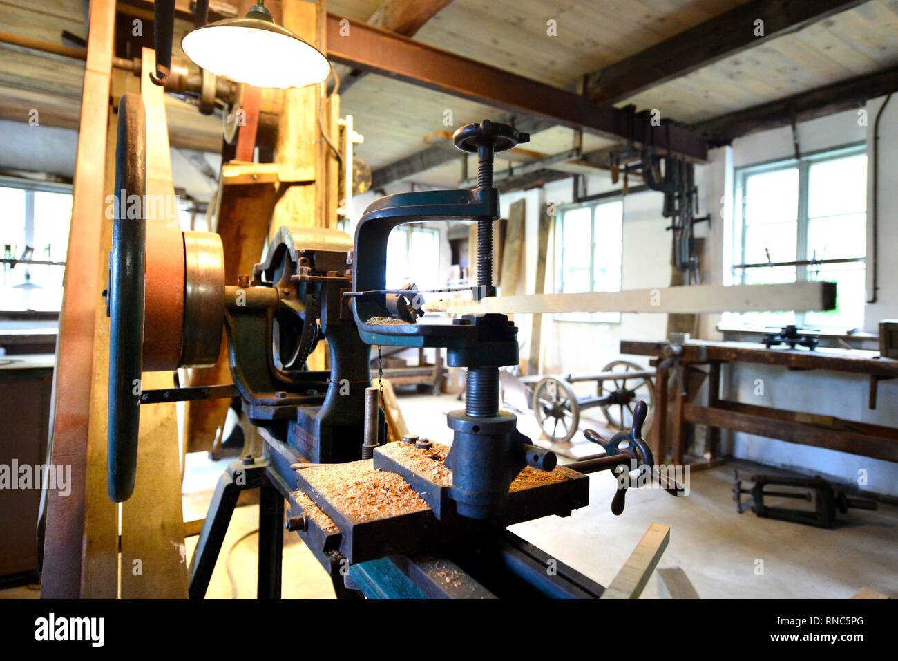 A workshop of a coachbuilder at the museum village in Cloppenburg ...