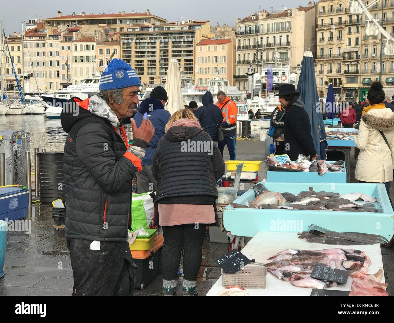 Daily Fish Market at the Quai des Belges at the Vieux Port in the south ...