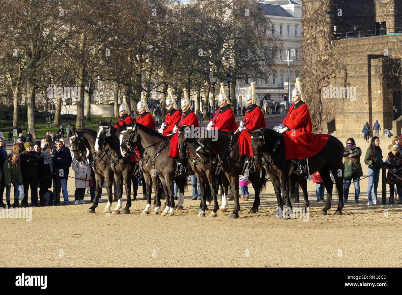 Changing of the Horse guard parade, at Horse Guard's Palace , London ...