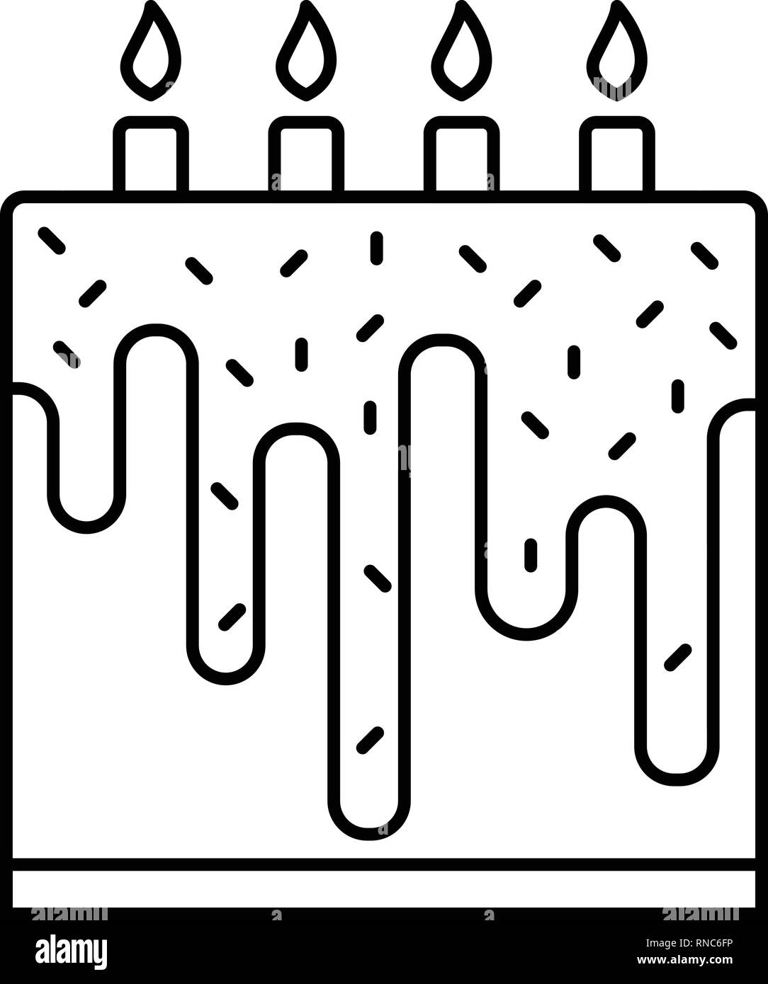 Birthday cake icon, outline style Stock Vector Image & Art - Alamy