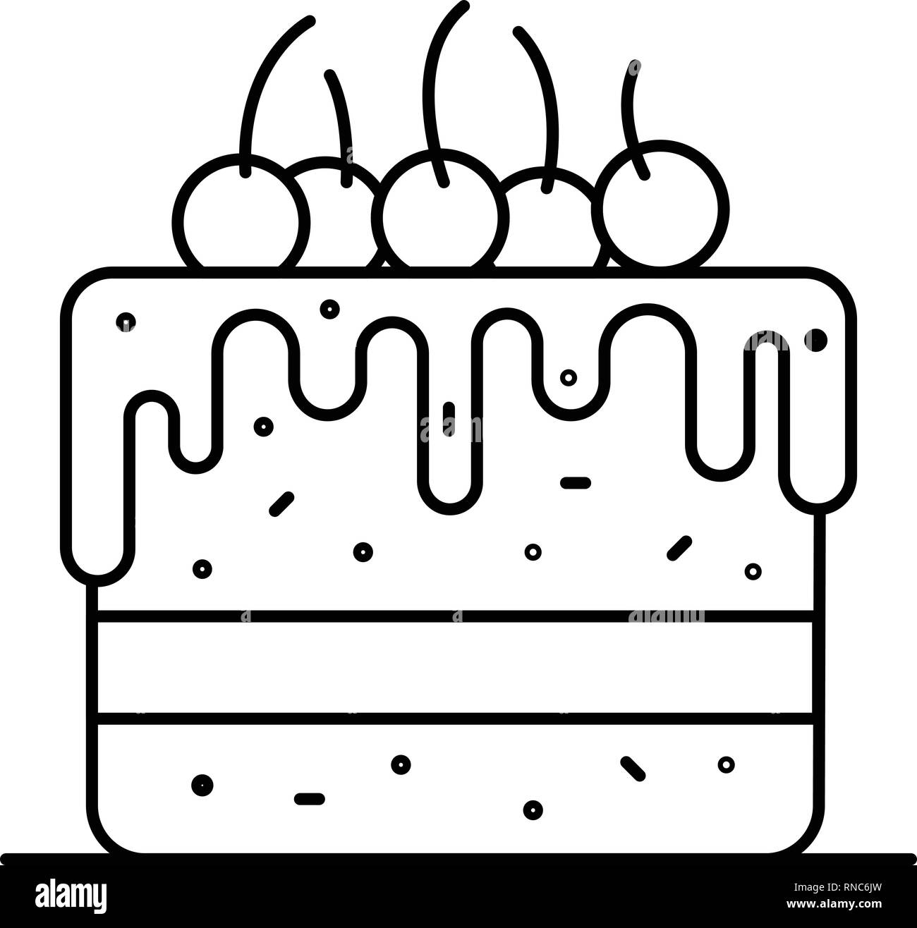 Cherry on cake icon, outline style Stock Vector Image & Art - Alamy