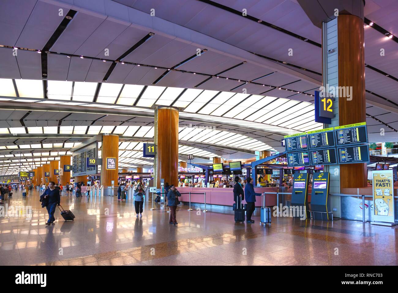 Singapore, Singapore – 20. January 2018:Terminal 2 at Singapore Changi ...