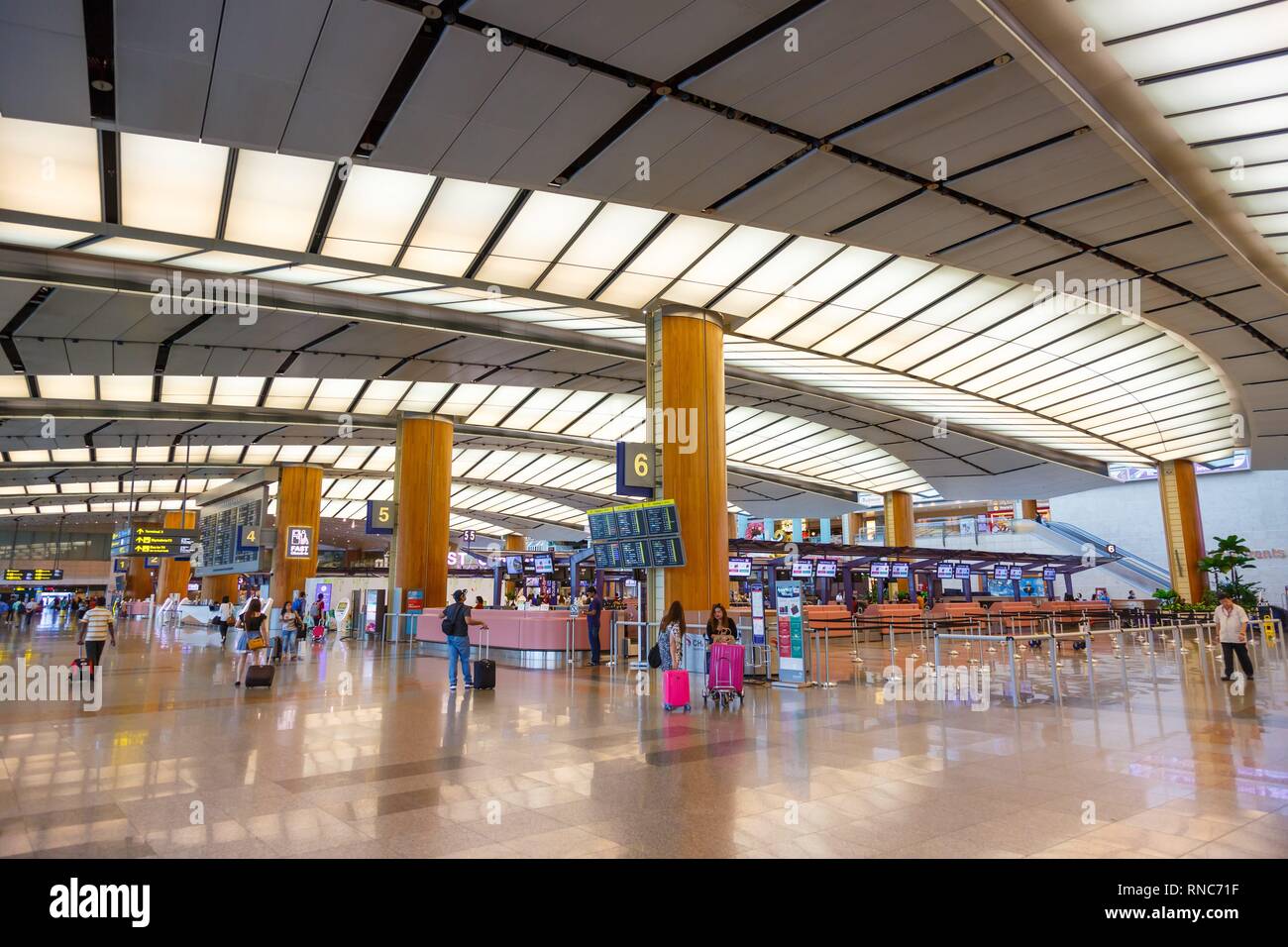Singapore, Singapore – 20. January 2018: Terminal 2 at Singapore Changi ...