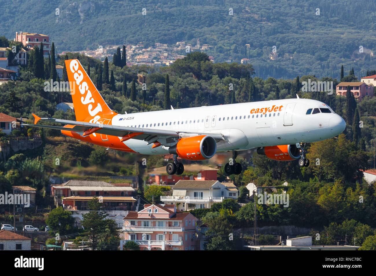 Corfu, Greece – 16. September 2017: EasyJet Airbus A320 at Corfu ...