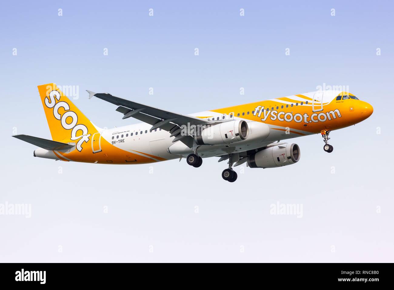 Singapore, Singapore – 29. January 2018: Flyscoot Airbus A320 at ...