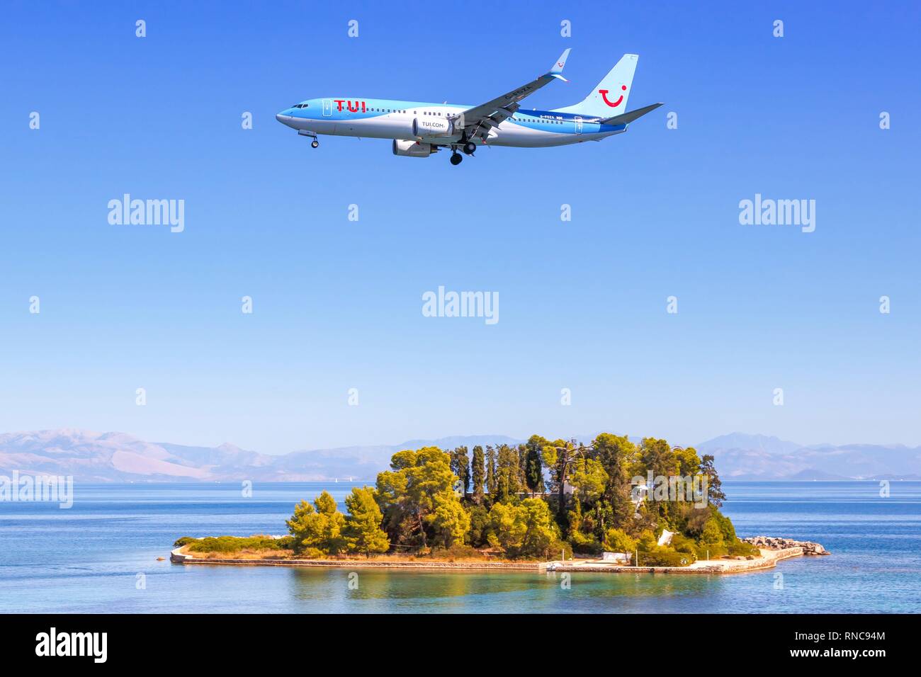 Corfu, Greece – 15. September 2017: TUI Boeing 737 at Corfu airport ...