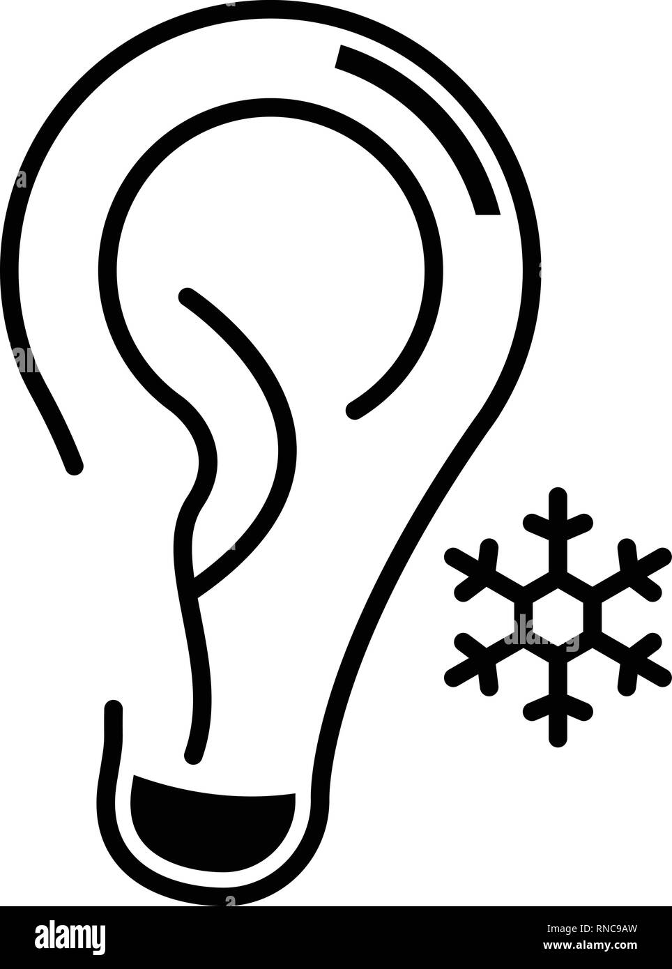 Ear frostbite icon, outline style Stock Vector Image & Art - Alamy