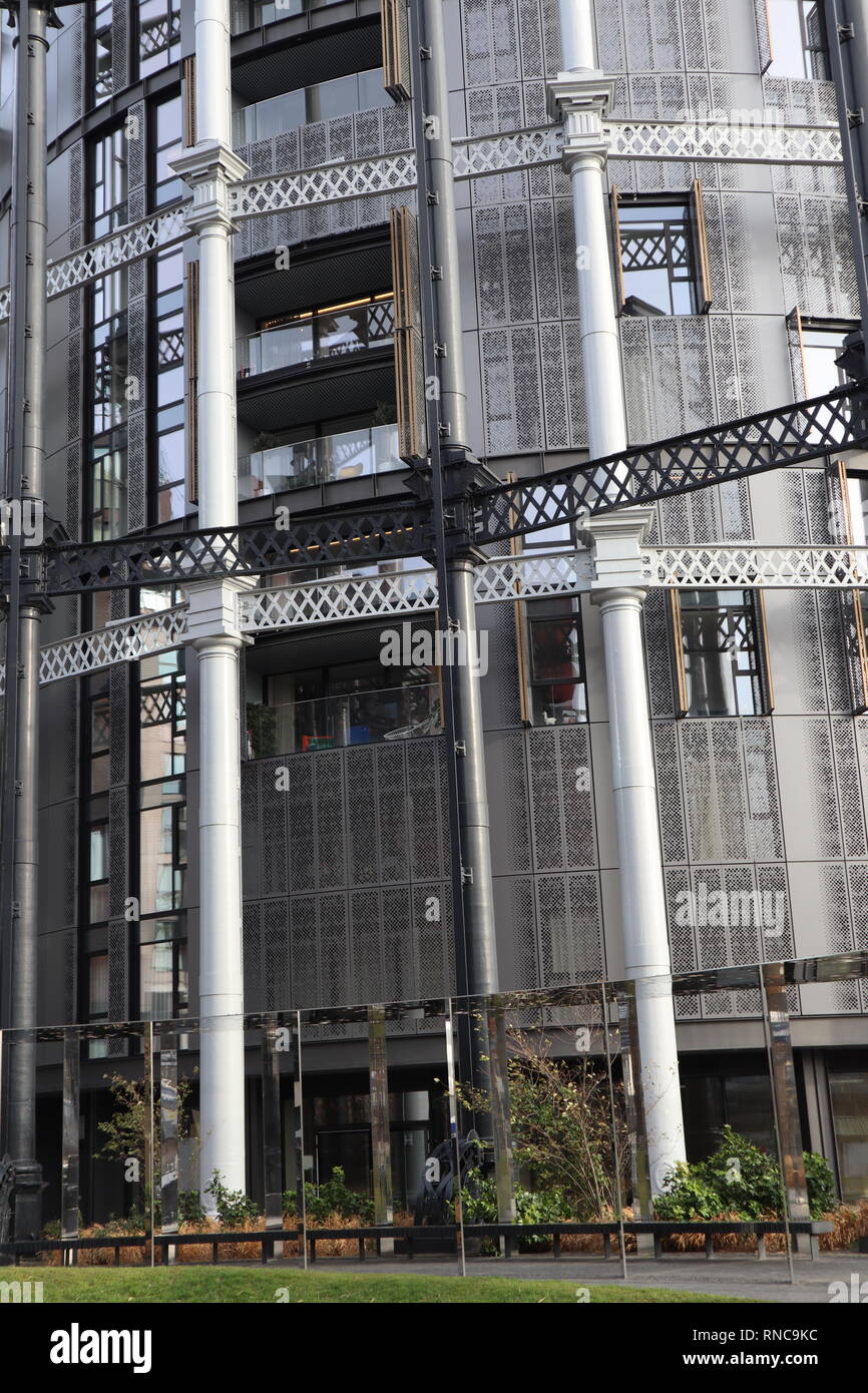 Gasholder Park flats built in Victorian gas holders King's Cross Stock ...