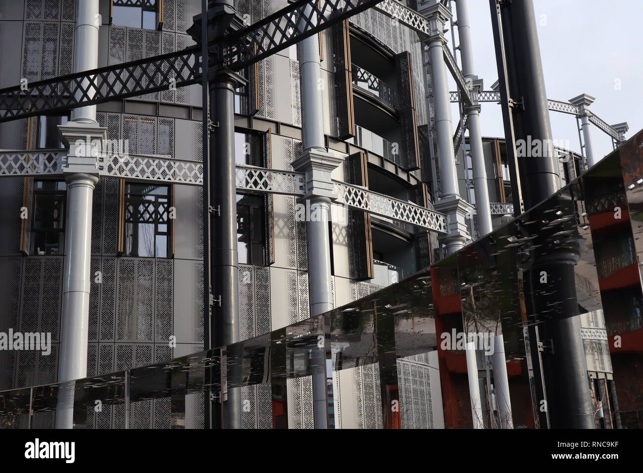 Gasholder Park flats built in Victorian gas holders King's Cross Stock ...