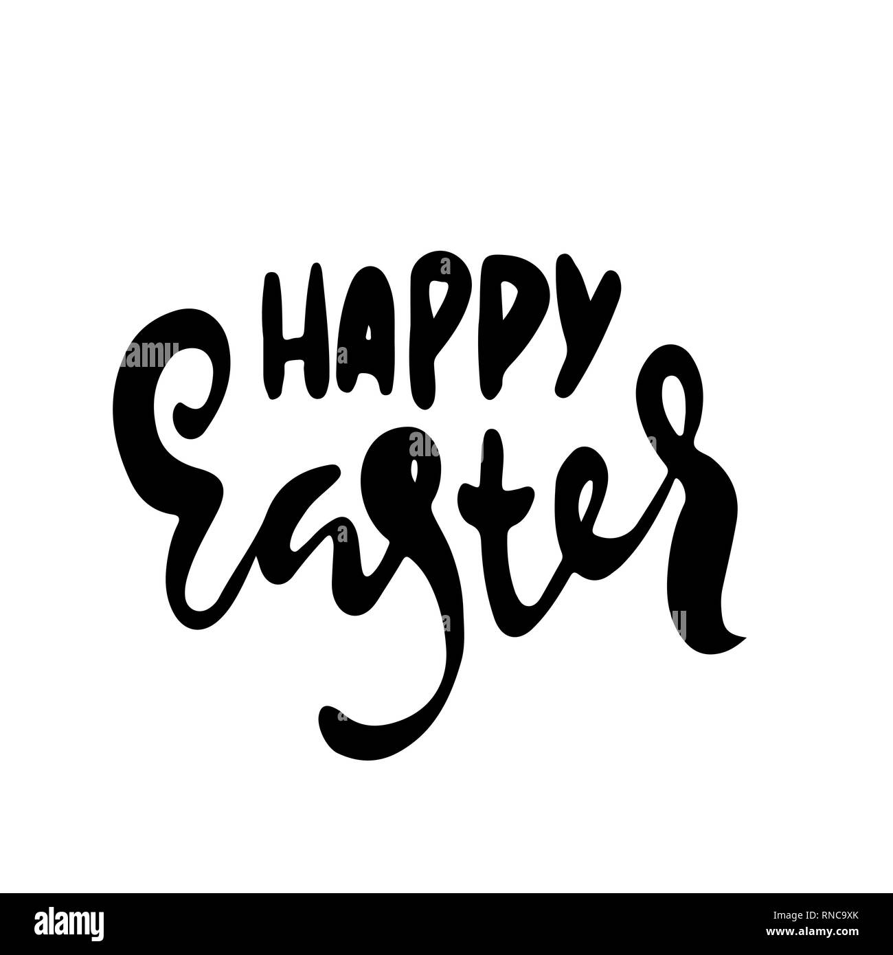 Happy Easter. Handdrawn modern brush lettering. Vector illustration ...