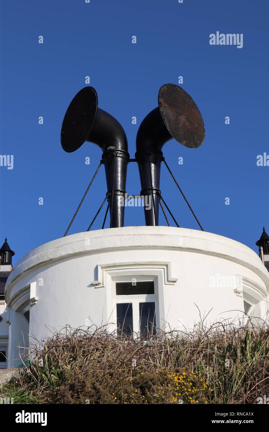 Fog horns Lizard Lighthouse Cornwall Stock Photo - Alamy