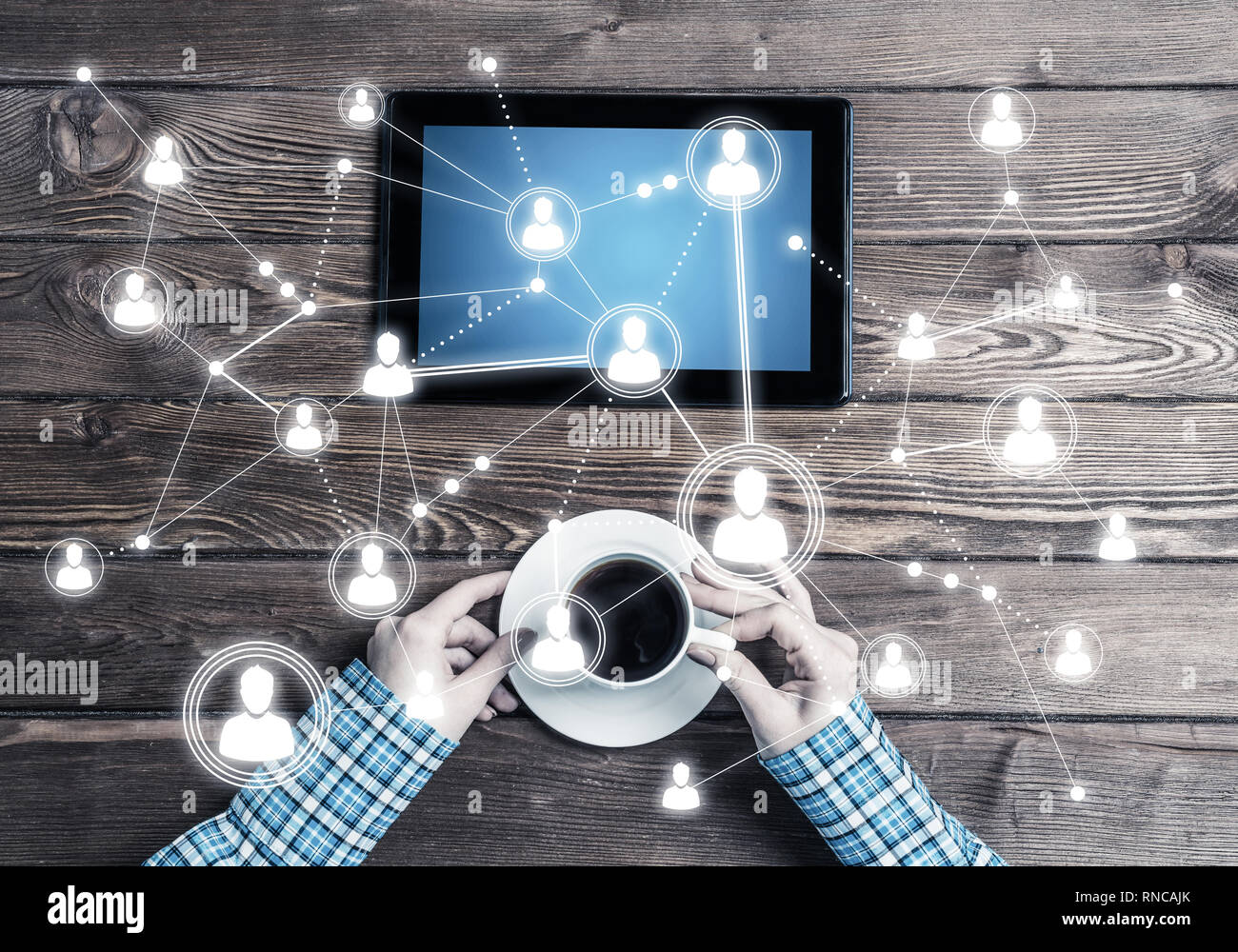 Concept of social communication and networking with social connection ...