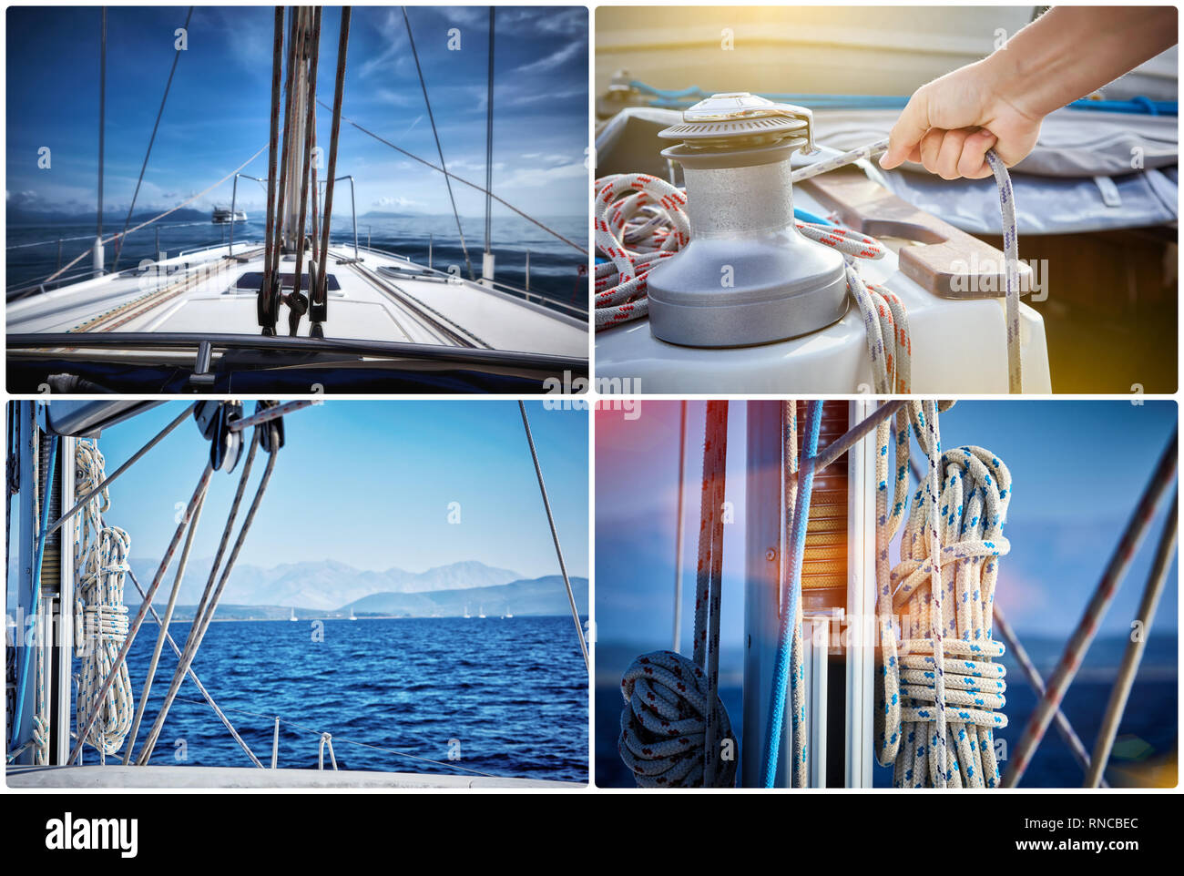 Yacht collage.Sailboat.Yachting concept Stock Photo - Alamy