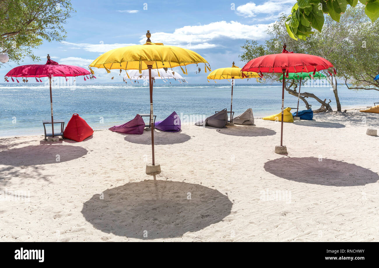 A beach image on the island of Gili Trawangan Located in Bali Indonesia ...