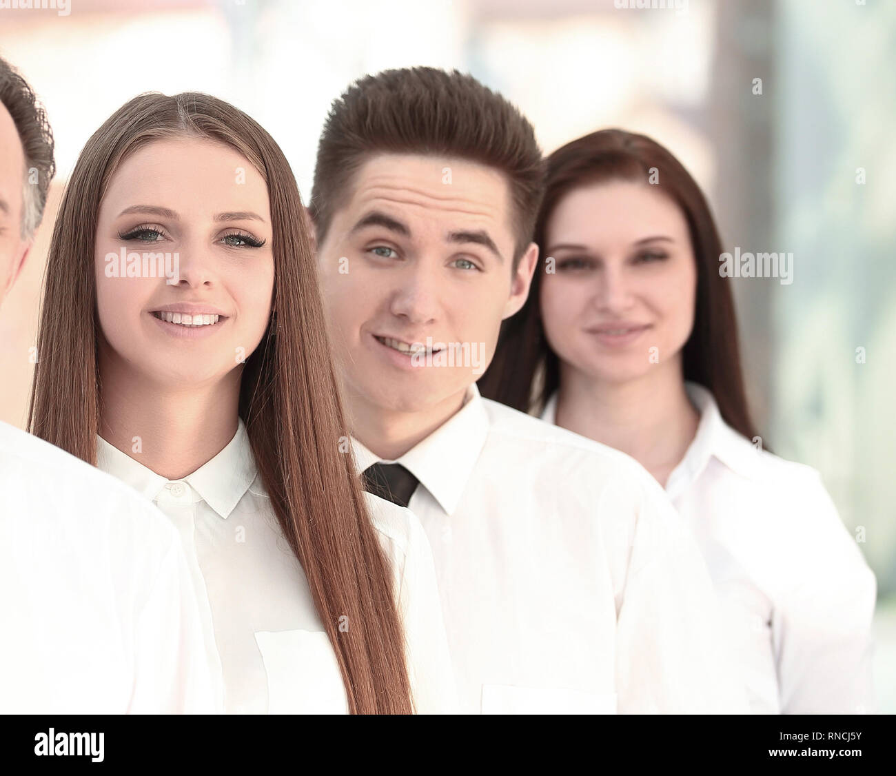 close up. confident business team on blurred background office Stock ...