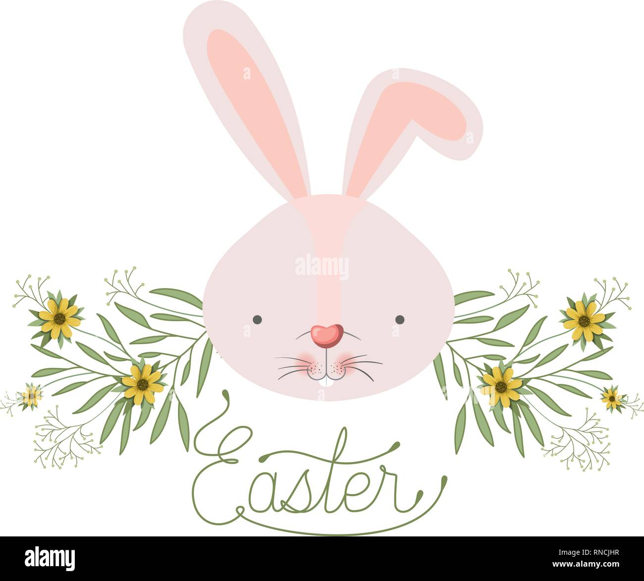 easter label with rabbit head isolated icon Stock Vector Image & Art ...