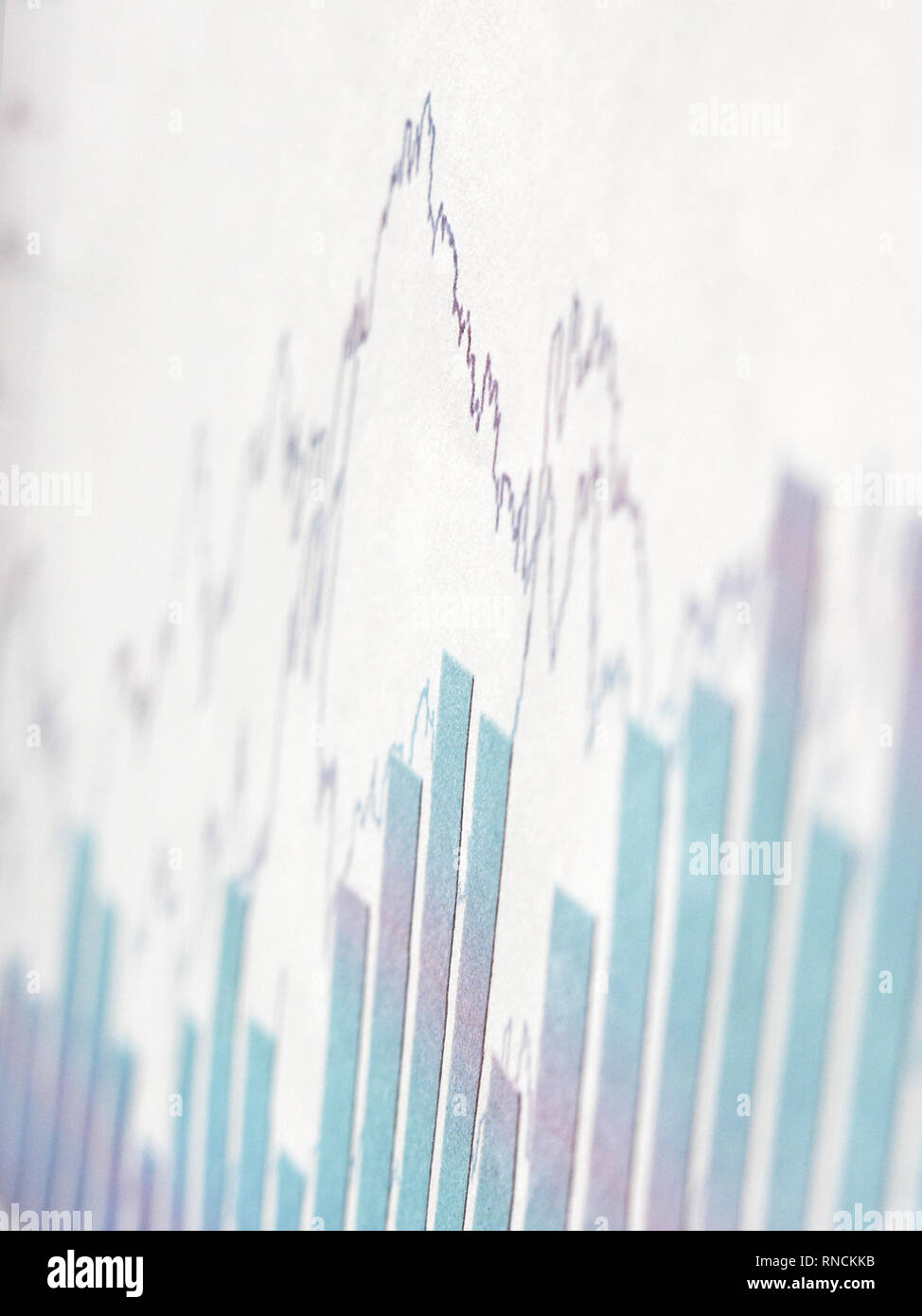 Concept image of data collection and statistical work:the business ...