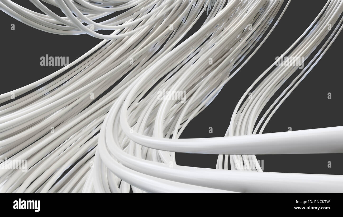 Abstract white smooth lines on gray background Stock Photo - Alamy