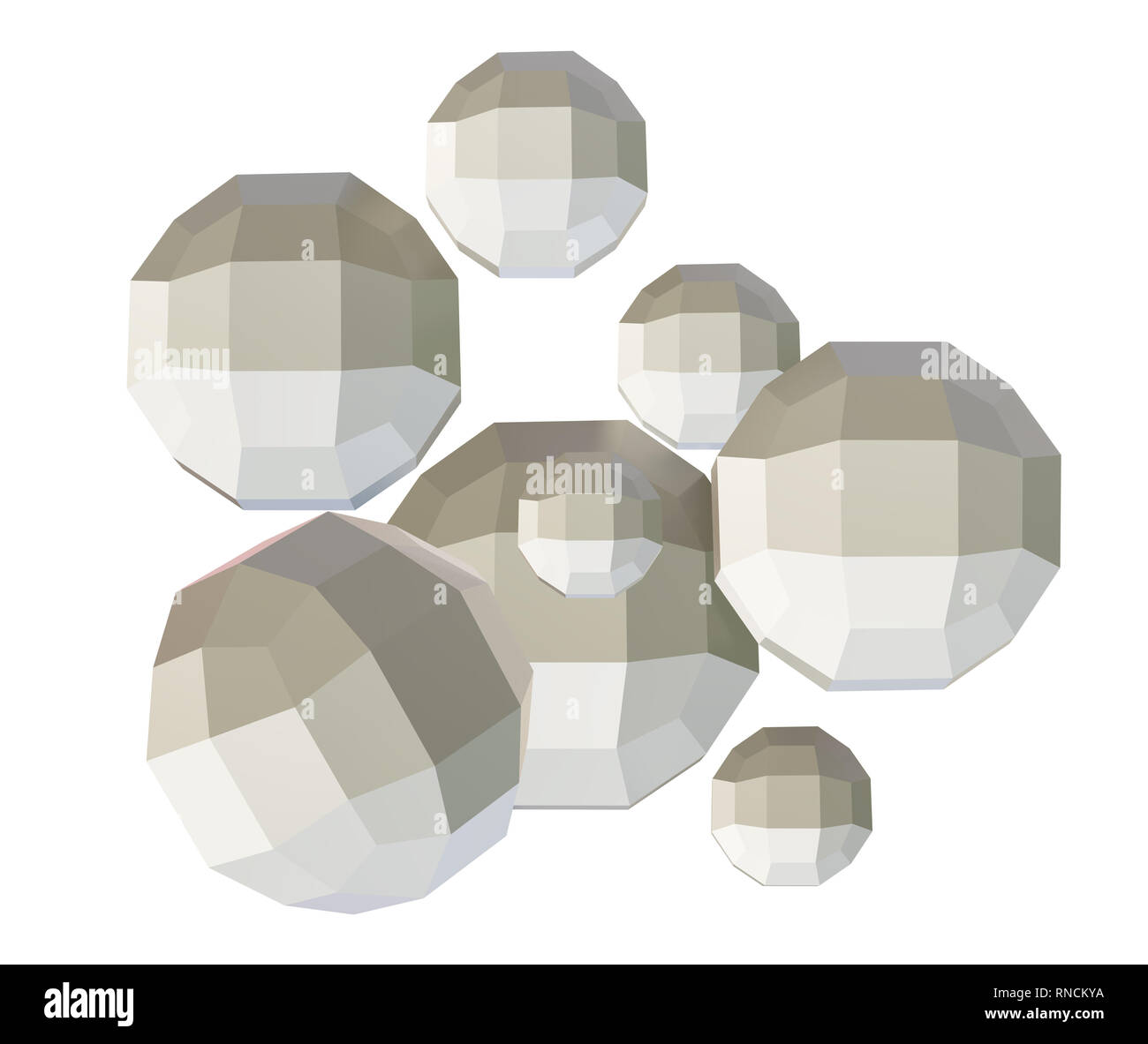 White spheres. 3D illustration Stock Photo - Alamy