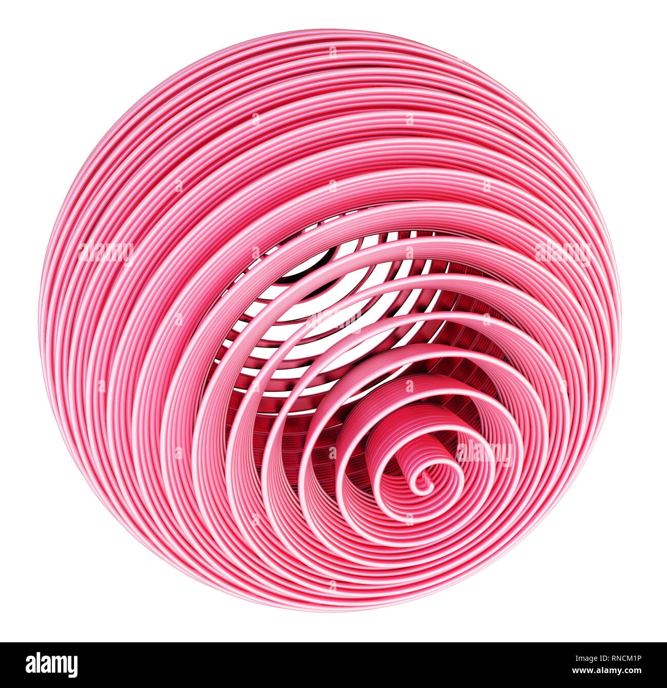 Abstract pink spiral sphere Stock Photo - Alamy