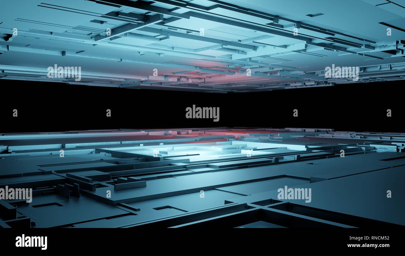 3d render Abstract Technology Background With Cubes Stock Photo - Alamy