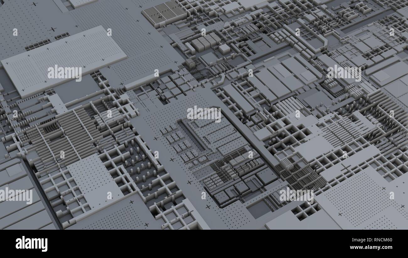 3d render Abstract Technology Background With Cubes Stock Photo - Alamy