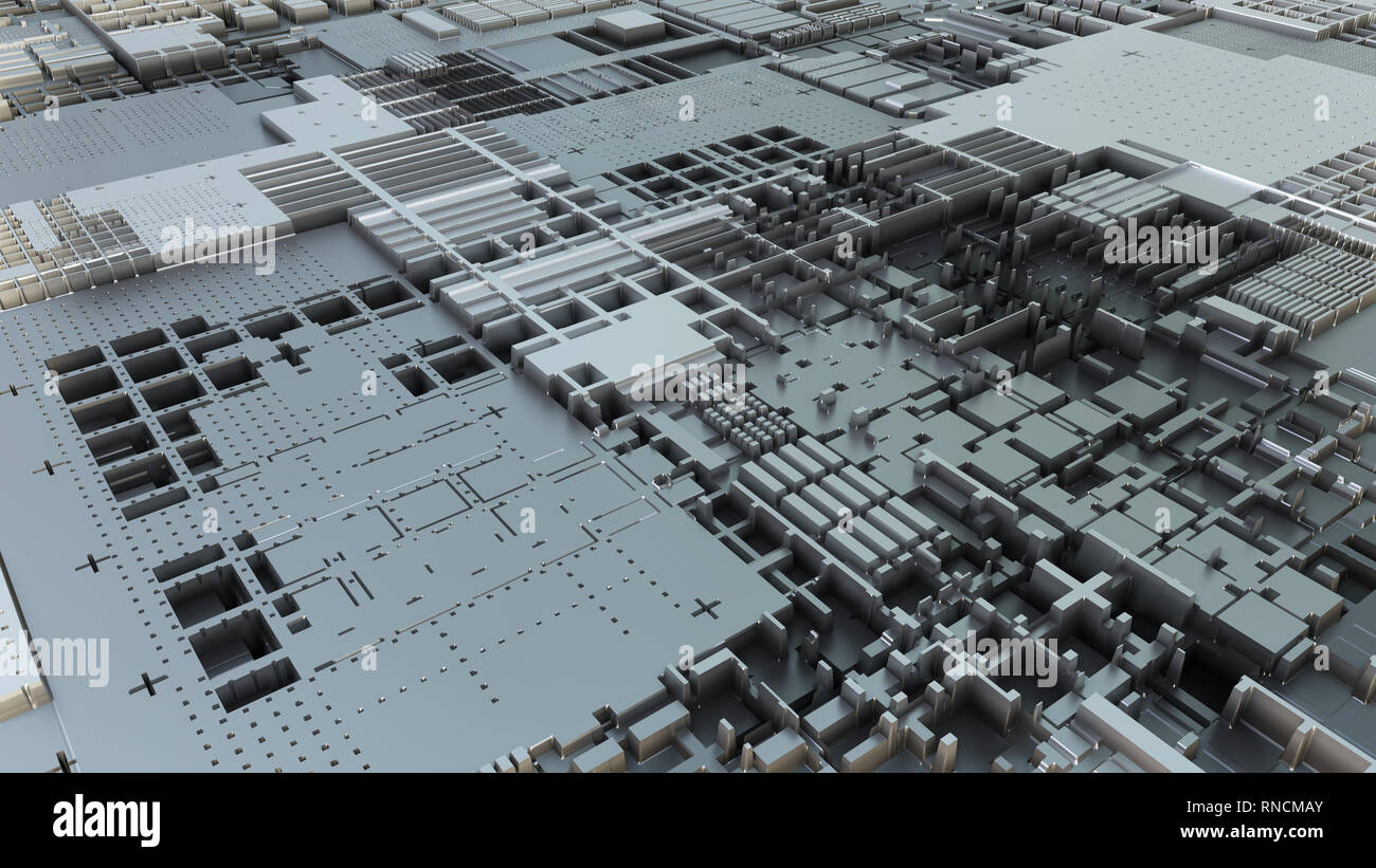 3d render Abstract Technology Background With Cubes Stock Photo - Alamy