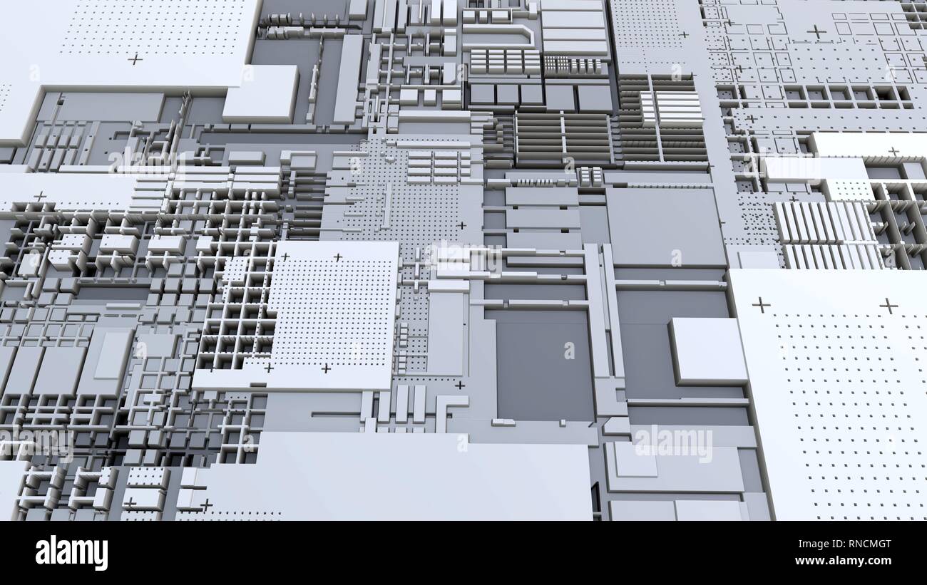 3d render Abstract Technology Background With Cubes Stock Photo - Alamy