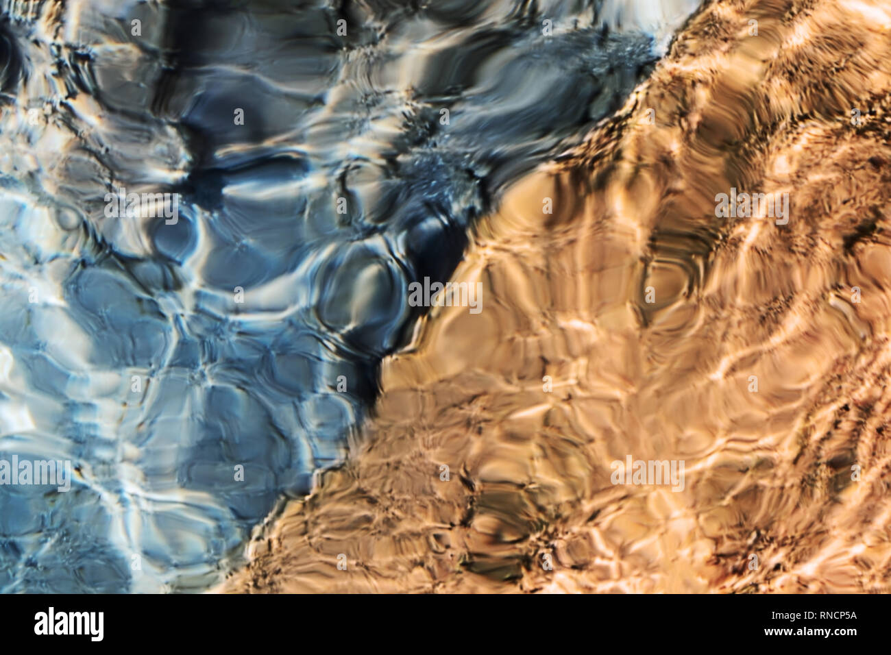 Blurred water surface of the sea with corals. Travel, rest concept ...