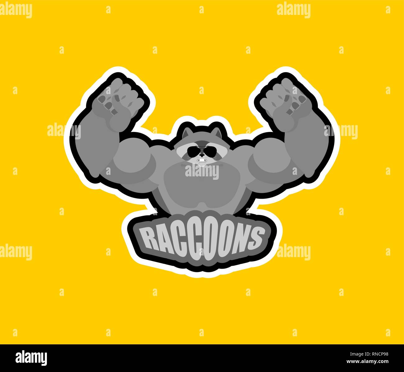 Raccoons sport logo. Raccoon Sports team club emblem. Animal mascot ...