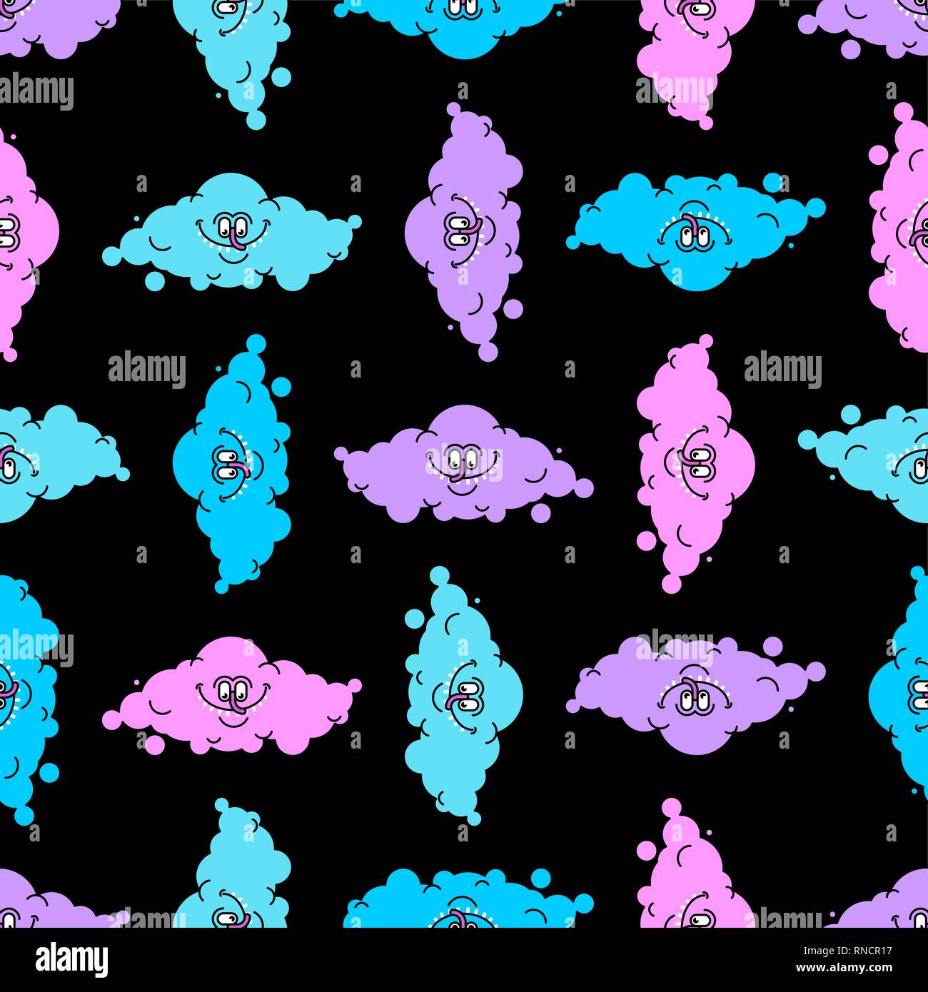 Cloud Funny pattern seamless. Cheerful clouds background. Vector ...