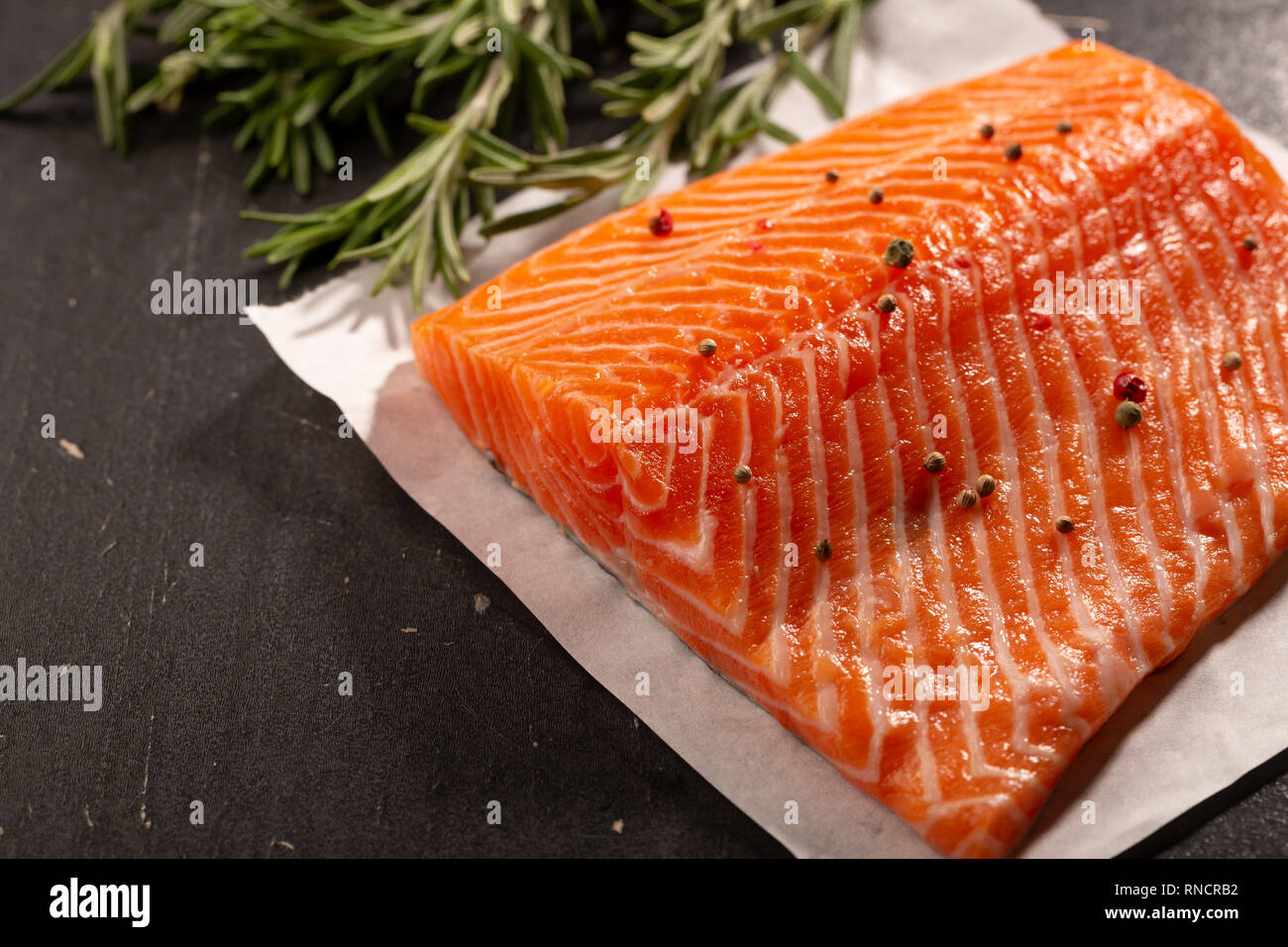 Raw fish fillet close-up Stock Photo - Alamy