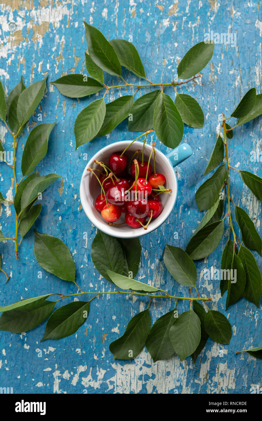 Summer cherry top view Stock Photo - Alamy