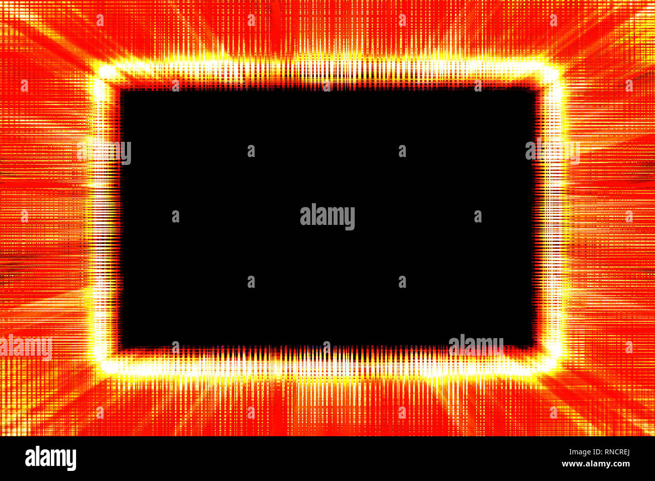 Rough red and yellow sunburst border frame with a black centre ...
