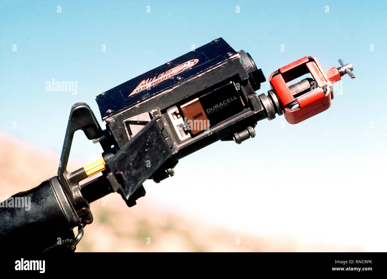 A close-up view of a Multiple Integrated Laser Engagement System (MILES ...