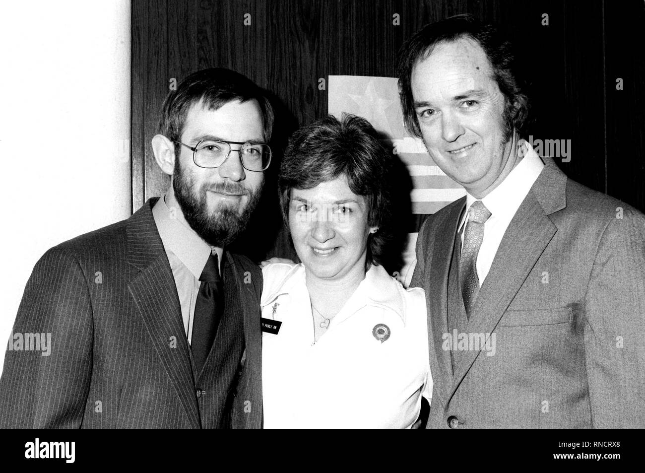 Former hostages William Belk, and Michael Metrinko, right, pose with a ...