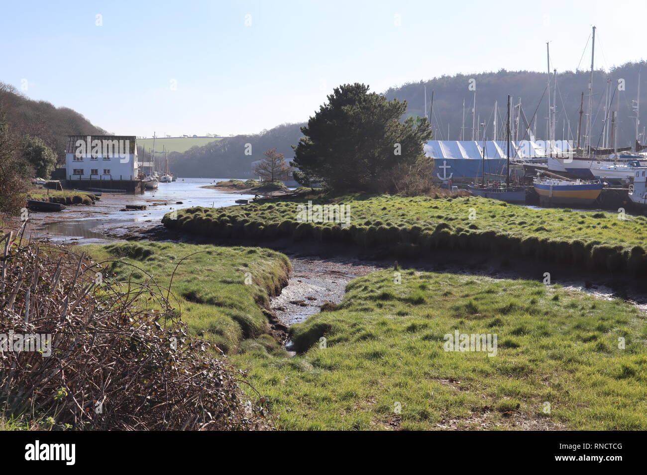 Gweek Cornwall picturesque Cornish village Stock Photo - Alamy
