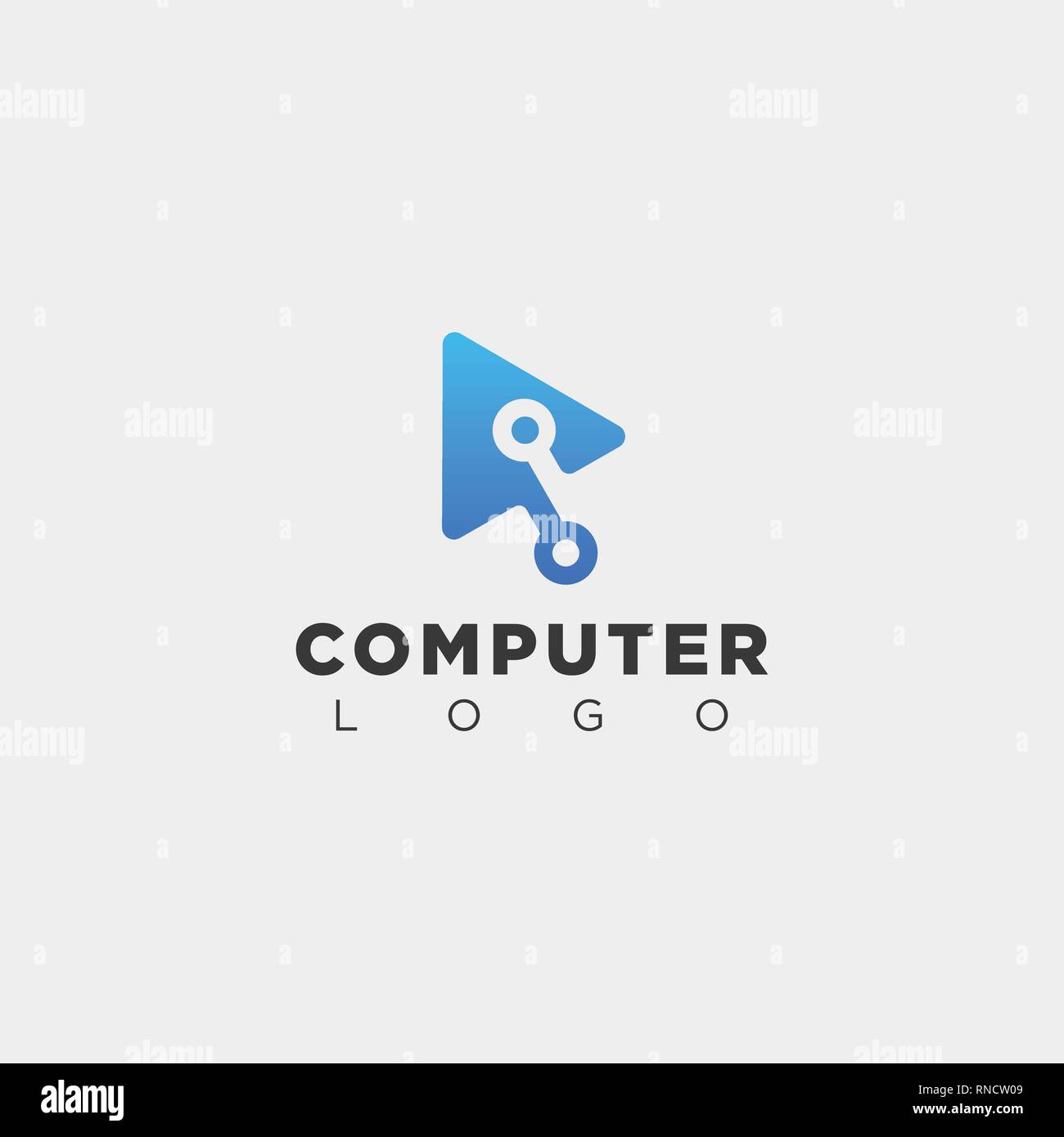 digital pointer technology creative logo template vector illustration ...